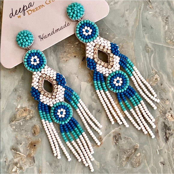 Deepa Gurnani | Jewelry | Nwt Gorgeous Deepa Gurnani Beaded Chandeliers ...